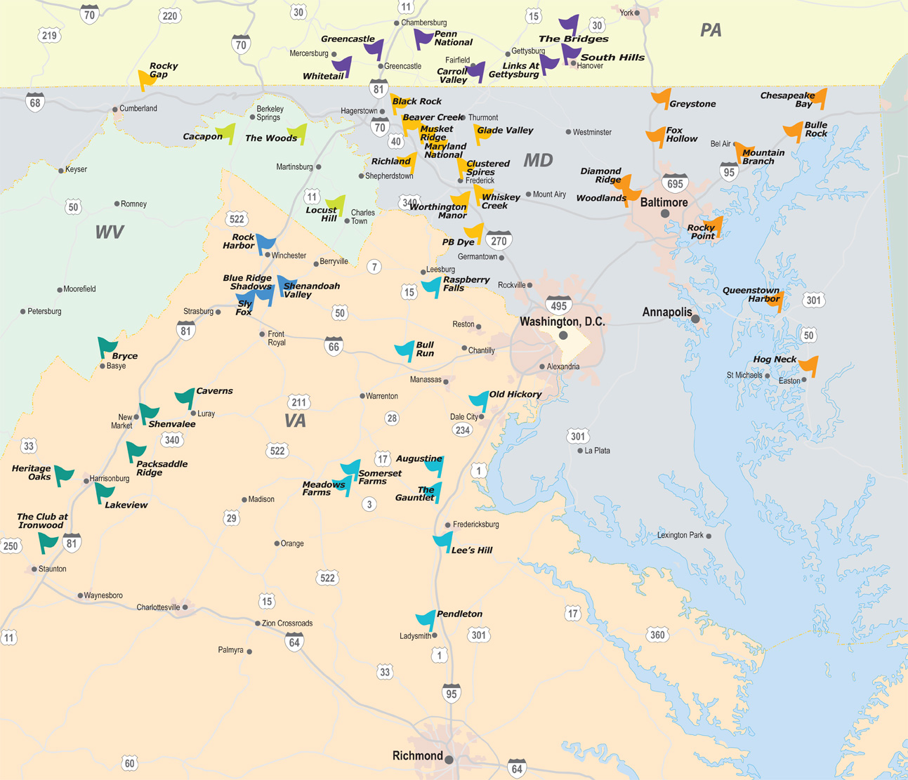 Golf Guide Mid-Atlantic Golf Getaway